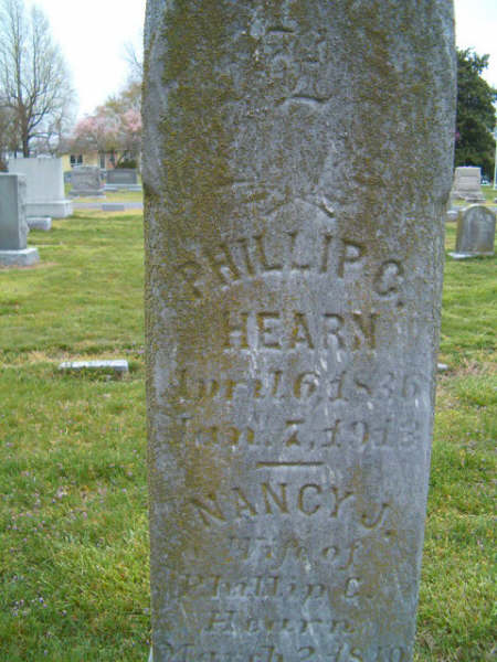Headstone image for Phillip C Hearn and wife Nancy J